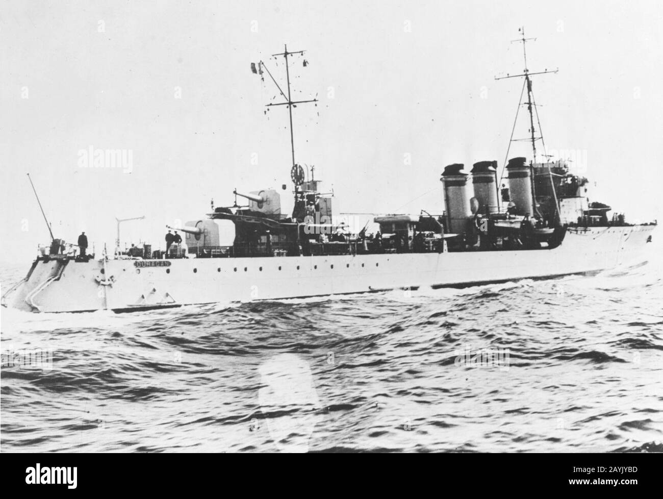 French destroyer Ouragan underway c1934 Stock Photo - Alamy