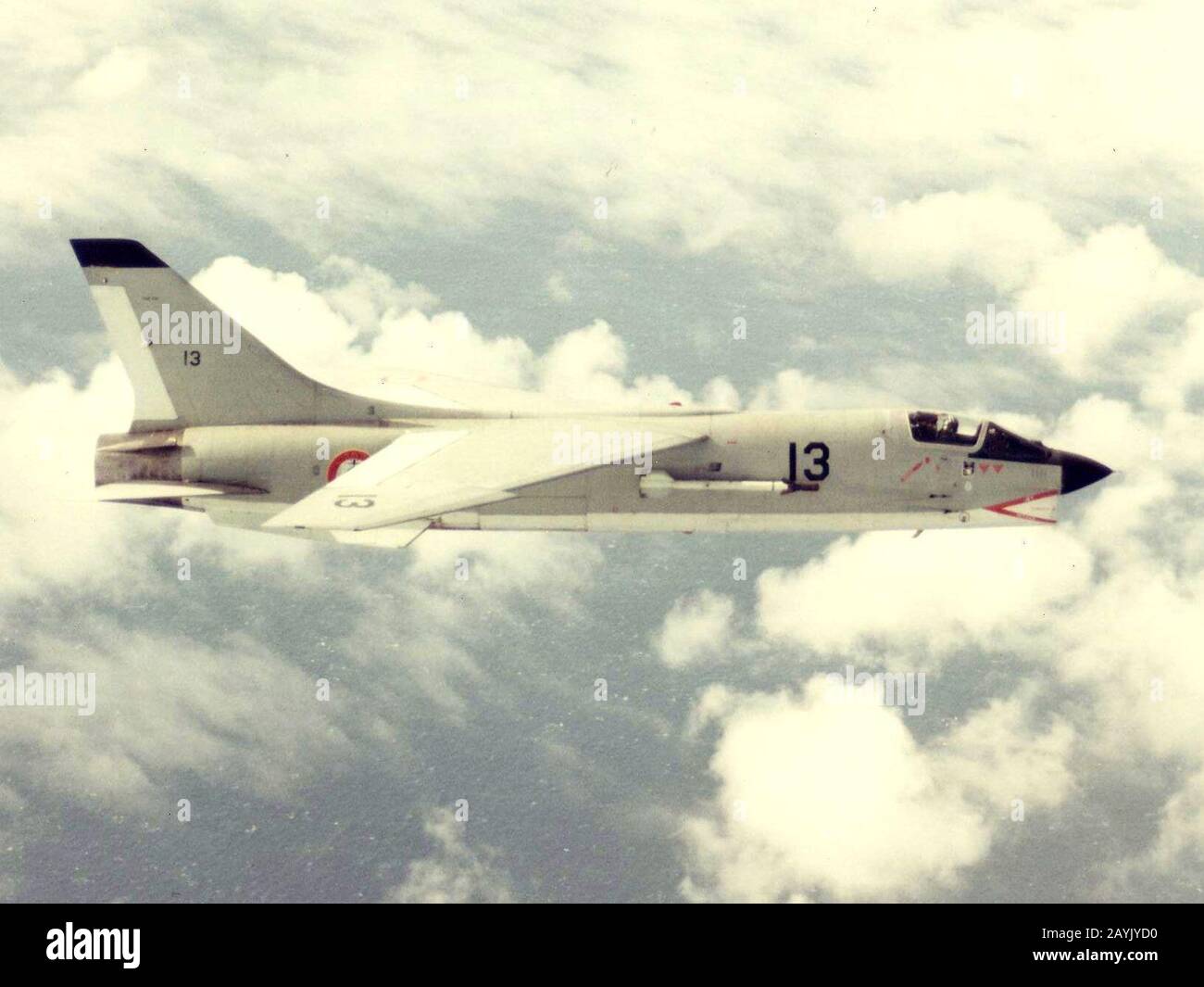 French F-8E(FN) Crusader in flight over the Med 1976 Stock Photo - Alamy