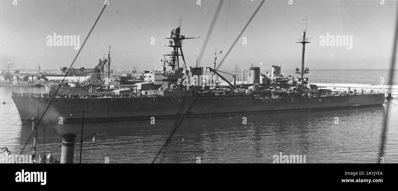 French heavy cruiser Tourville at Casablanca in late 1943 Stock Photo ...