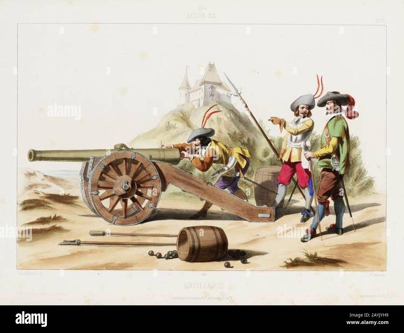 French Infantry - 1630 Louis XIII. Artillerie (Gustave David 1830 Stock ...