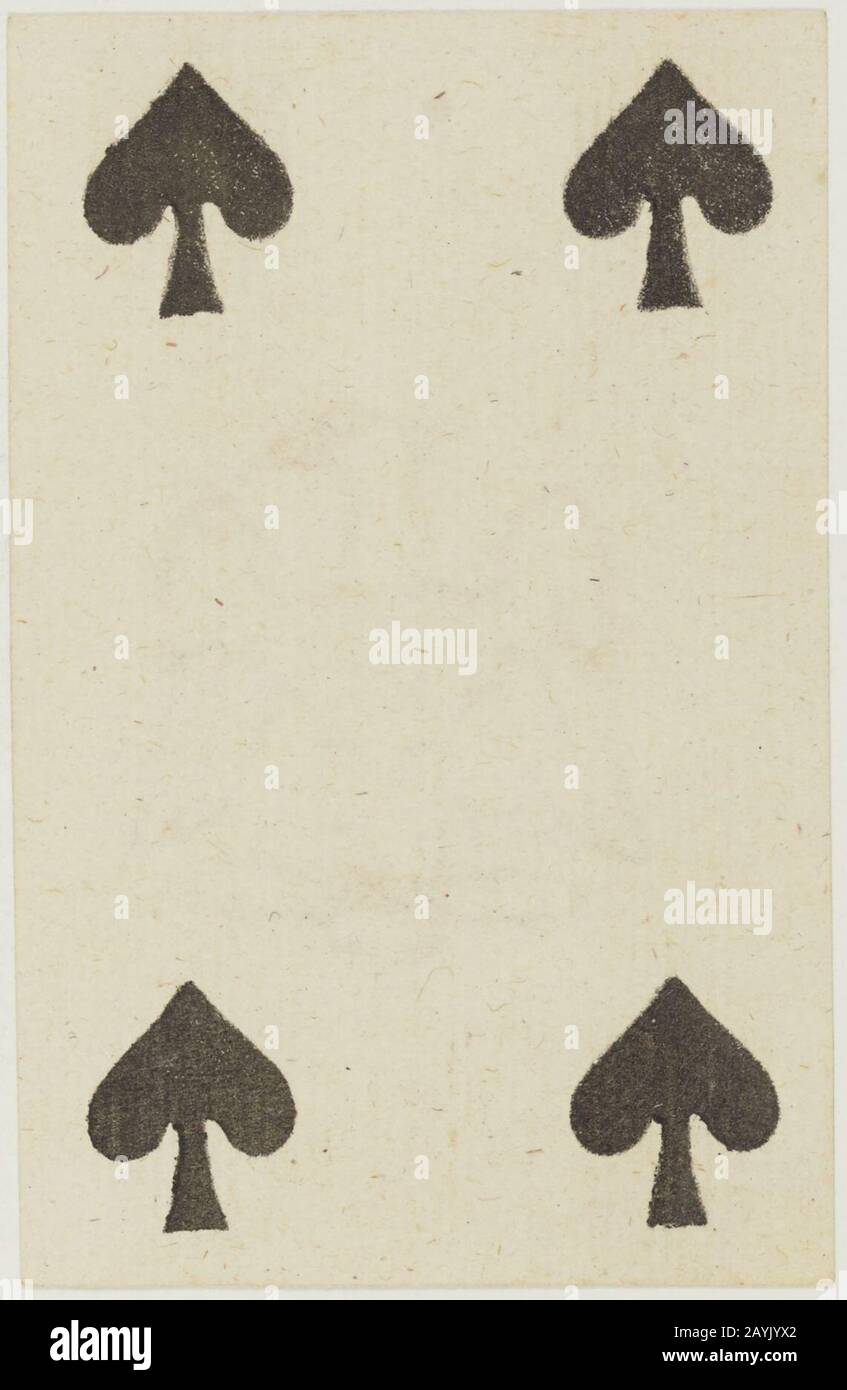 French Portrait card deck - 1813 - 4 of Spades Stock Photo - Alamy