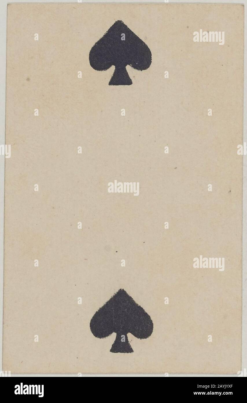French Portrait card deck - 1816 - 2 of Spades Stock Photo - Alamy