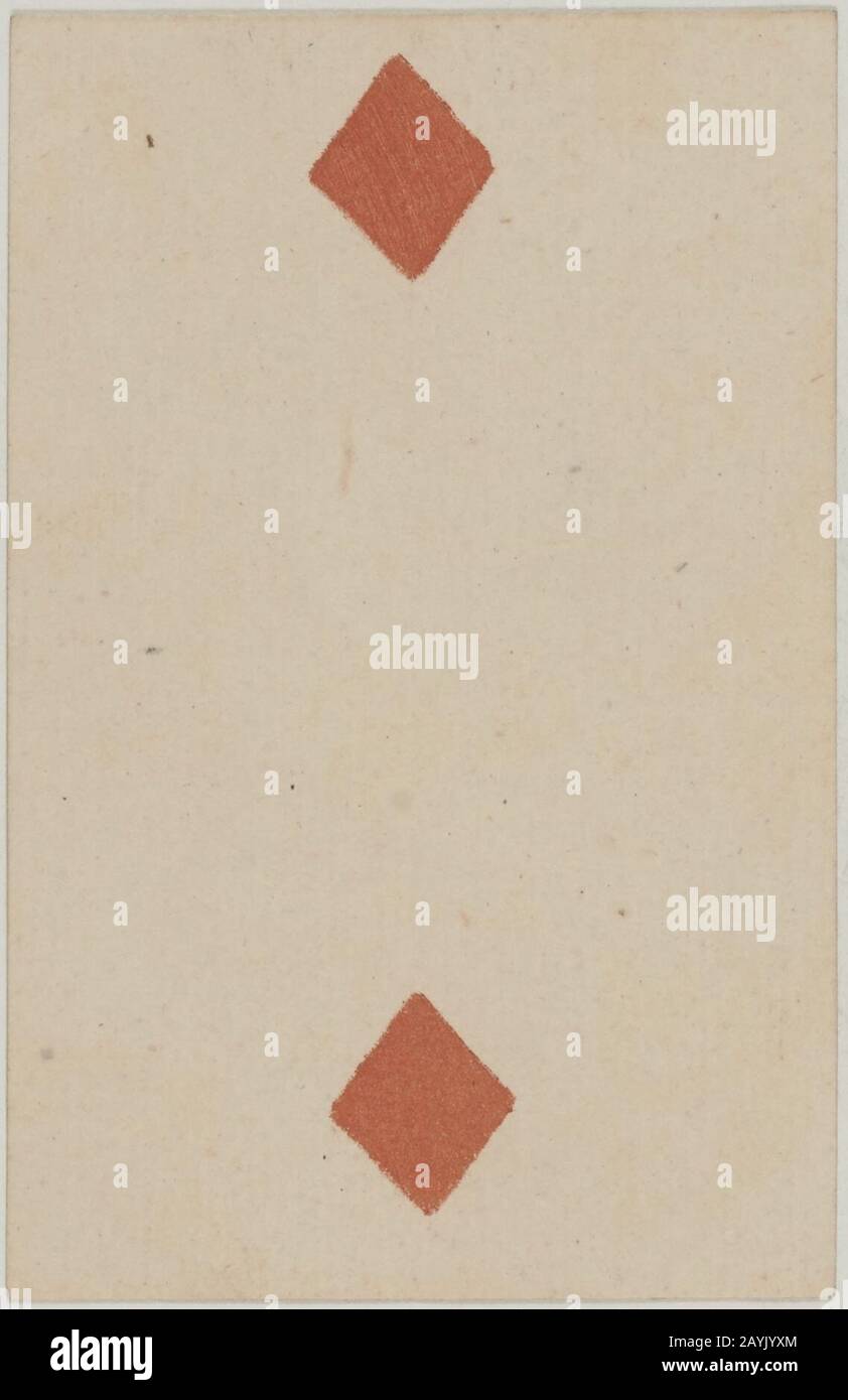 French Portrait card deck - 1816 - 2 of Diamonds Stock Photo - Alamy