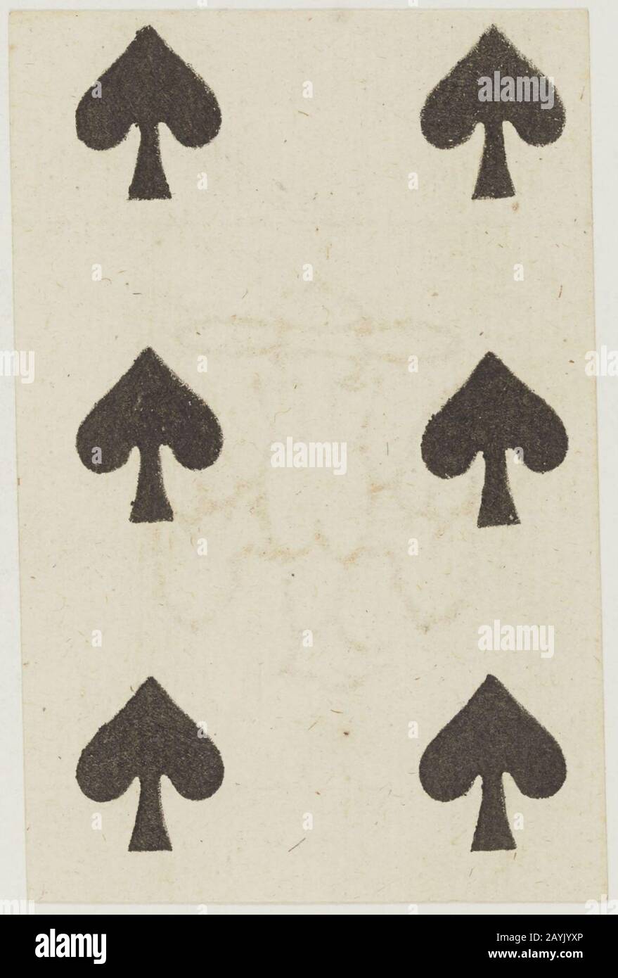 French Portrait card deck - 1813 - 6 of Spades Stock Photo - Alamy