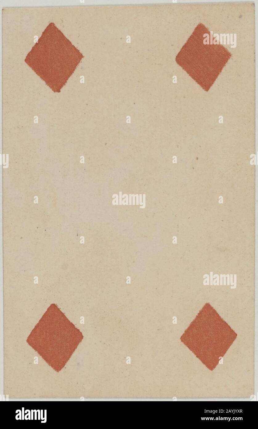 French Portrait card deck - 1816 - 4 of Diamonds Stock Photo - Alamy