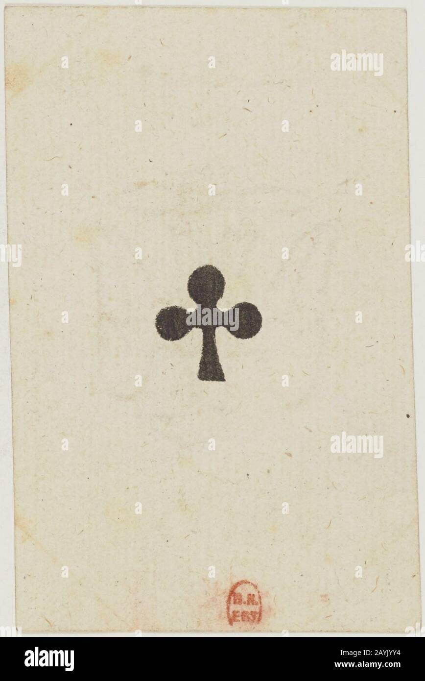 French Portrait card deck - 1813 - Ace of Clubs Stock Photo - Alamy