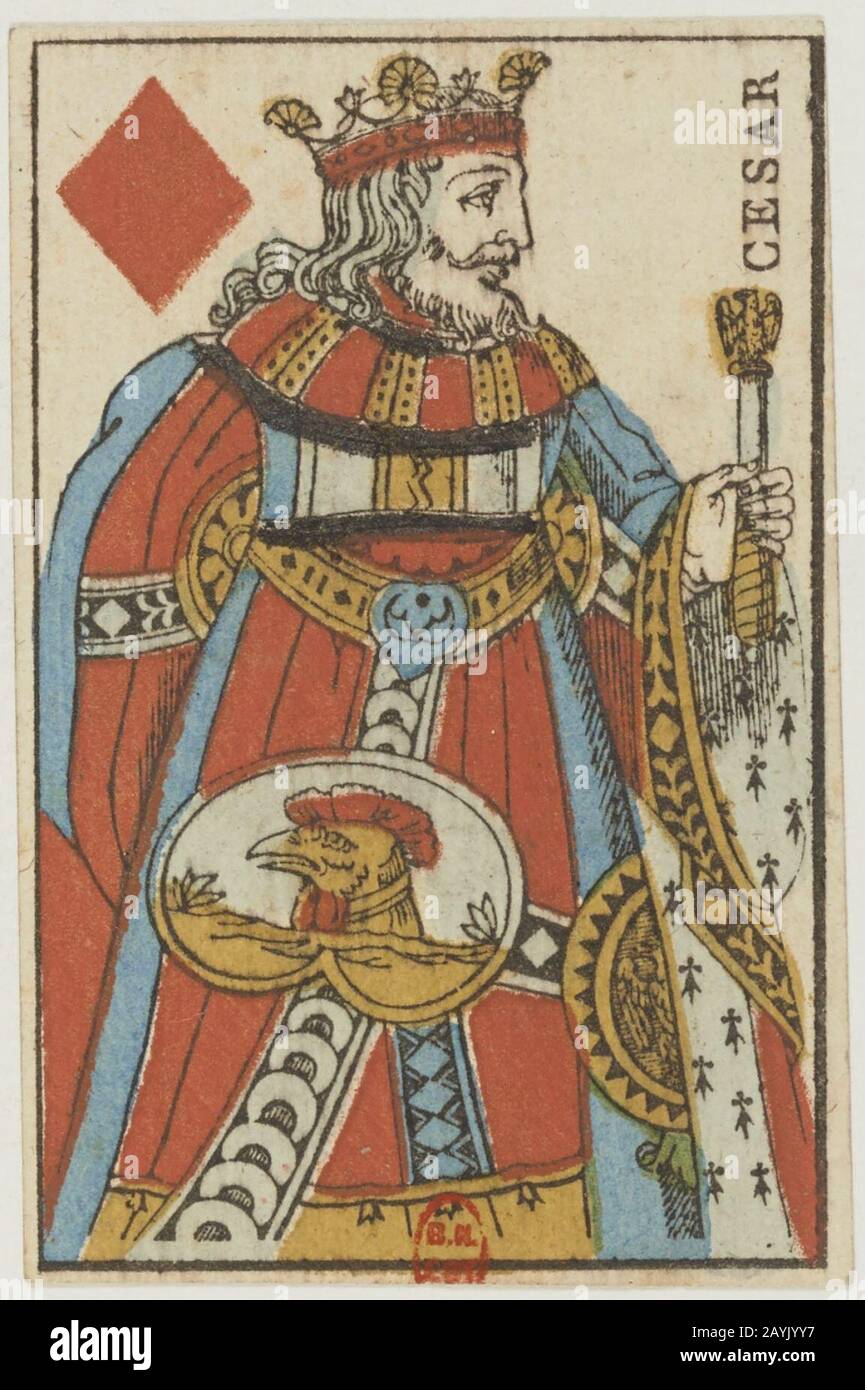 French Portrait card deck - 1813 - King of Diamonds Stock Photo - Alamy