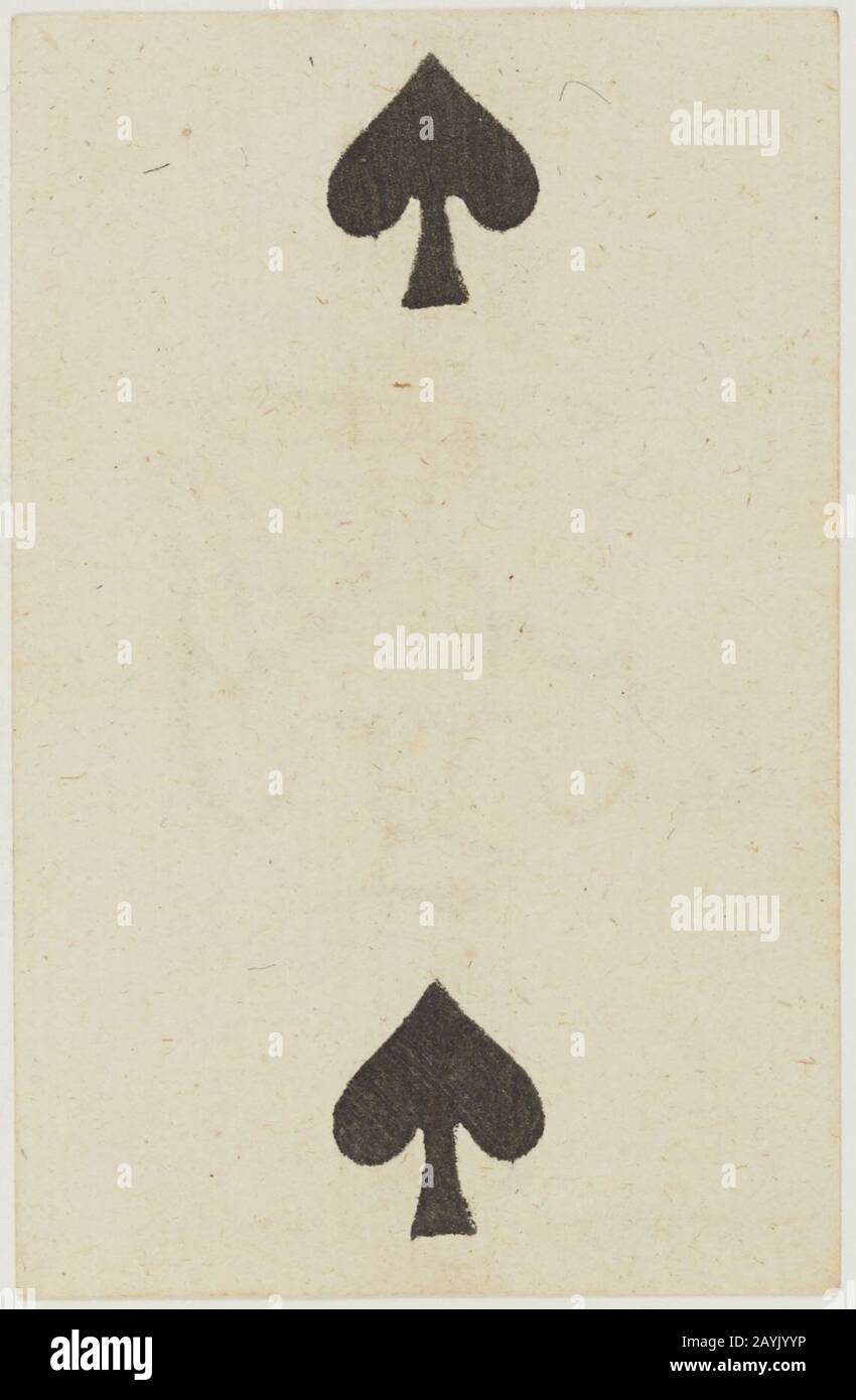 French Portrait card deck - 1813 - 2 of Spades Stock Photo - Alamy