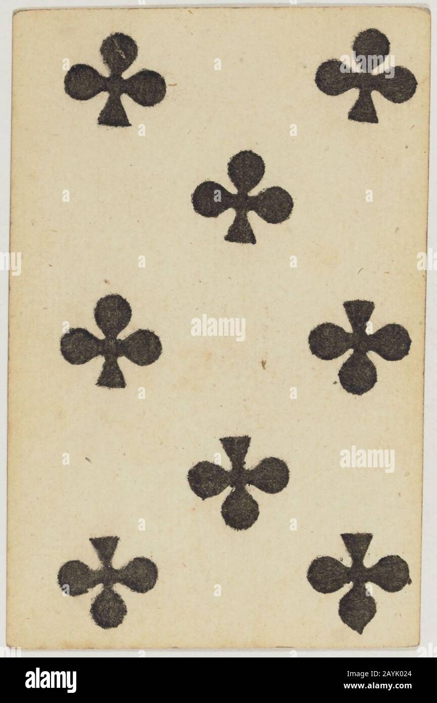 French Portrait card deck - 1827 - 8 of Clubs Stock Photo - Alamy