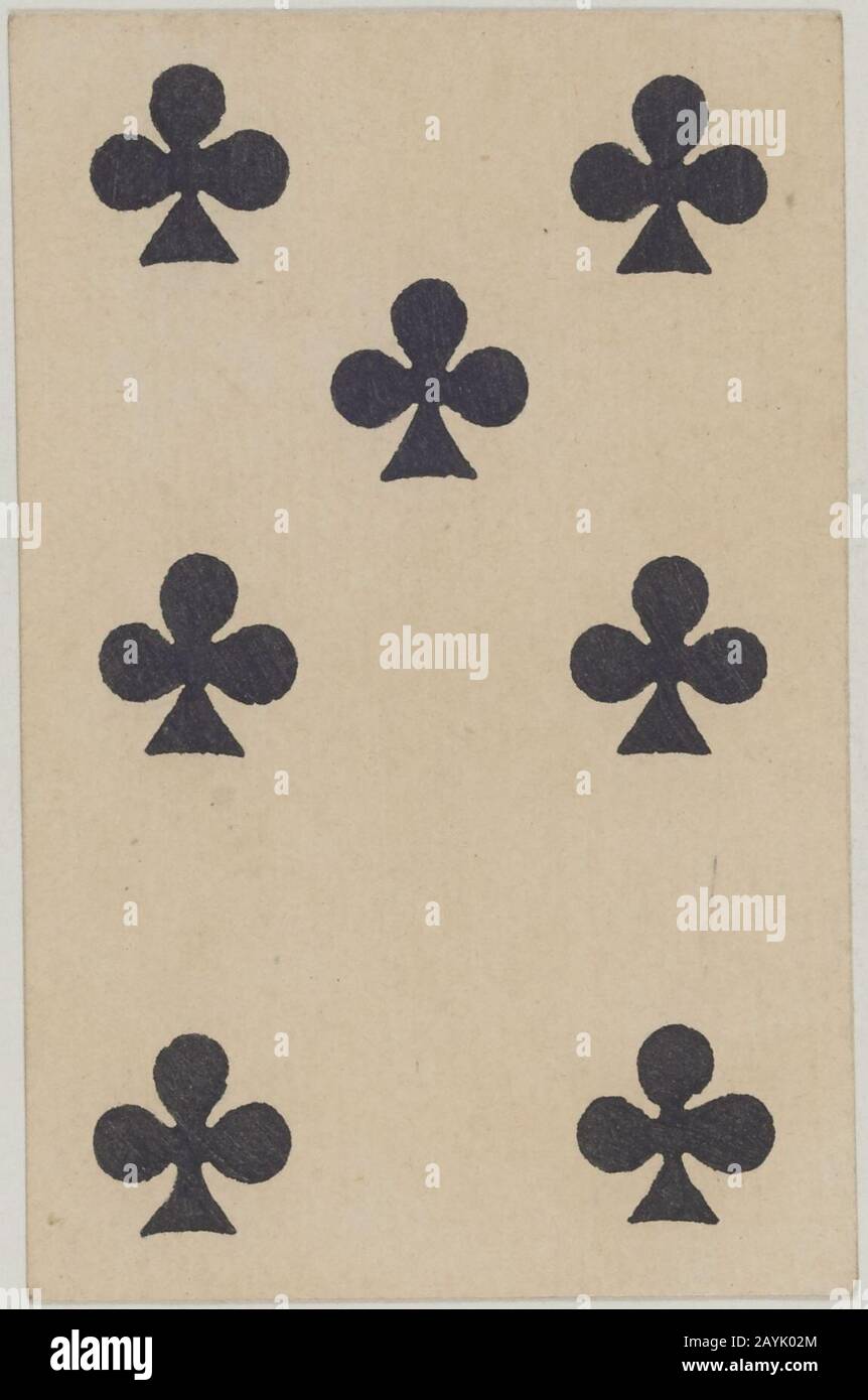 French Portrait card deck - 1816 - 7 of Clubs Stock Photo - Alamy