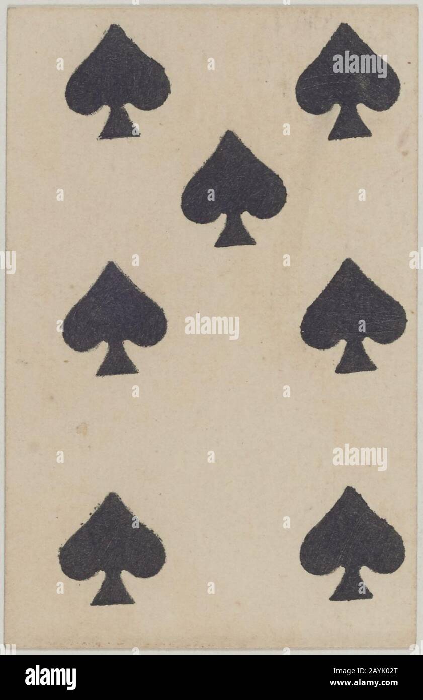 French Portrait card deck - 1816 - 7 of Spades Stock Photo - Alamy