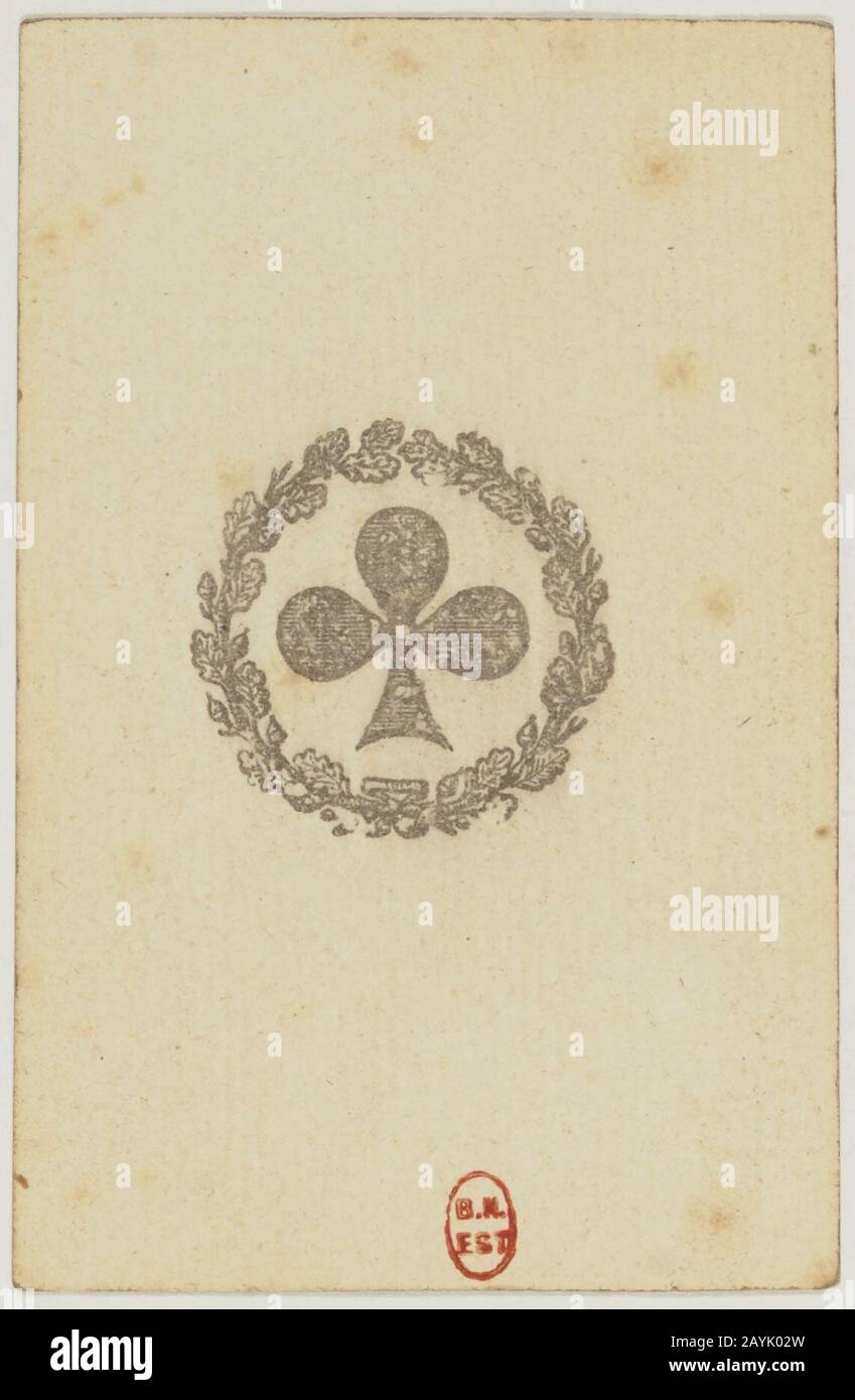 French Portrait card deck - 1827 - Ace of Clubs Stock Photo - Alamy