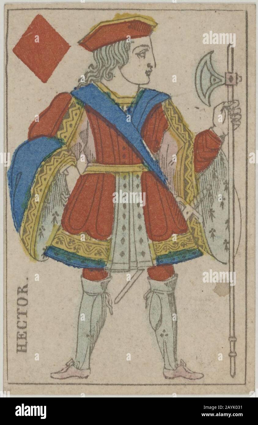 French Portrait card deck - 1816 - Jack of Diamonds Stock Photo - Alamy