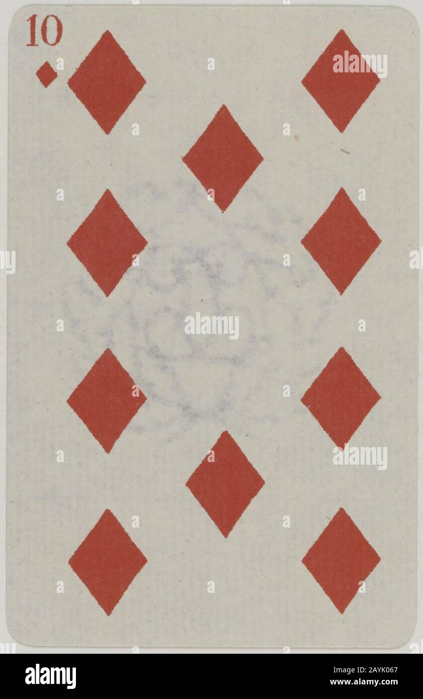French Portrait card deck - 1850 - 10 of Diamonds Stock Photo - Alamy