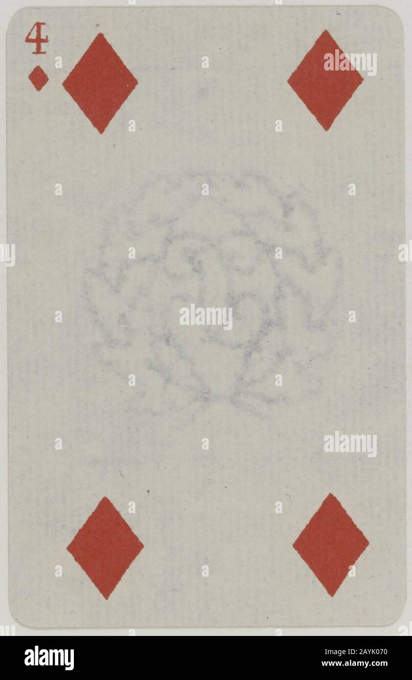 French Portrait card deck - 1850 - 4 of Diamonds Stock Photo - Alamy