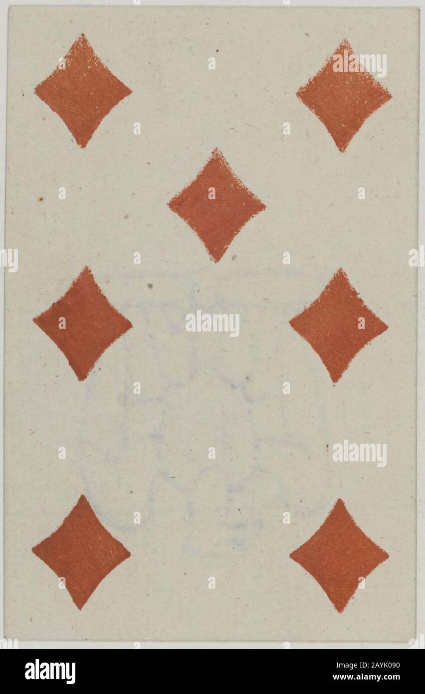 French Portrait card deck - 1853 - 7 of Diamonds Stock Photo - Alamy