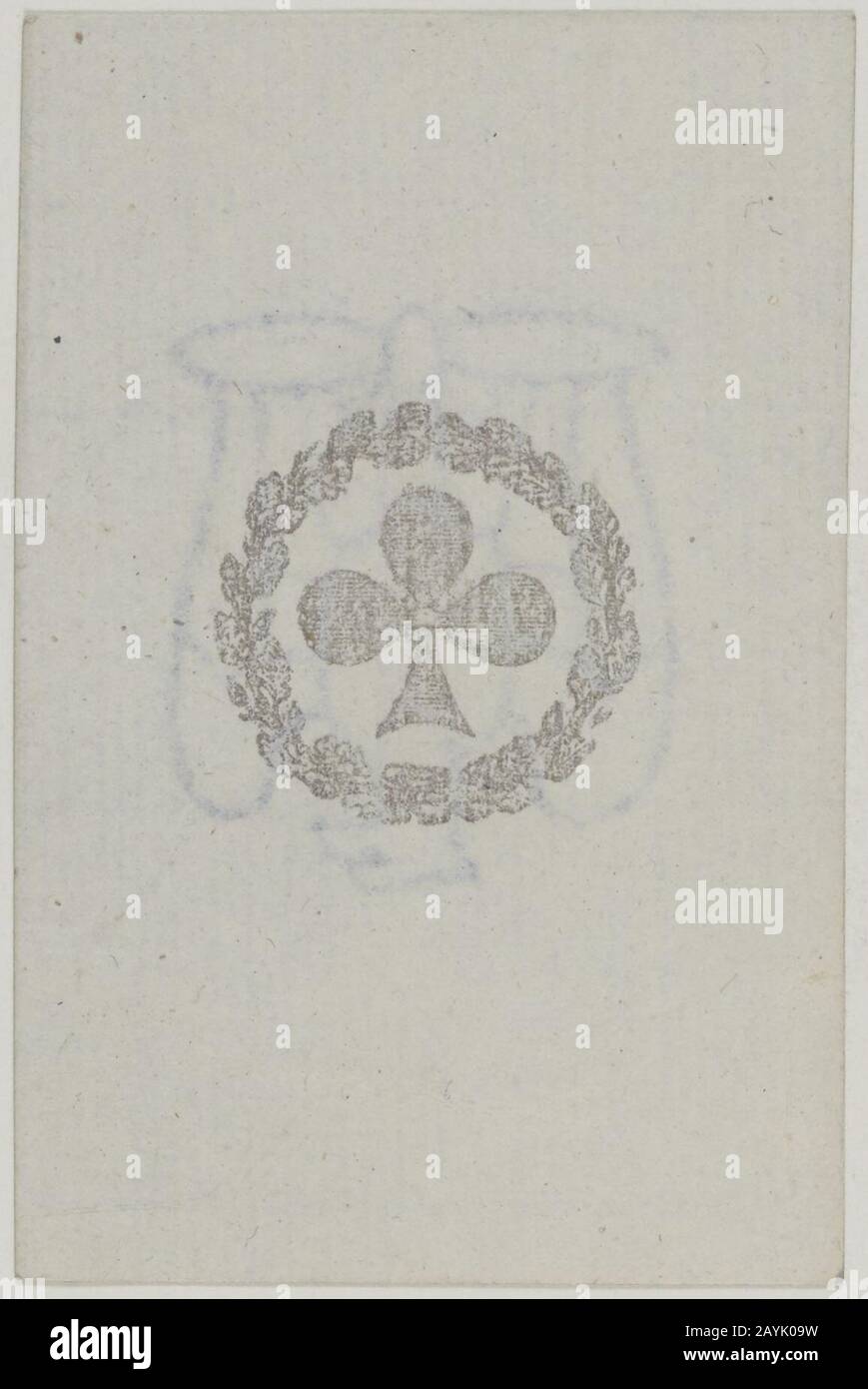 French Portrait card deck - 1853 - Ace of Clubs Stock Photo - Alamy