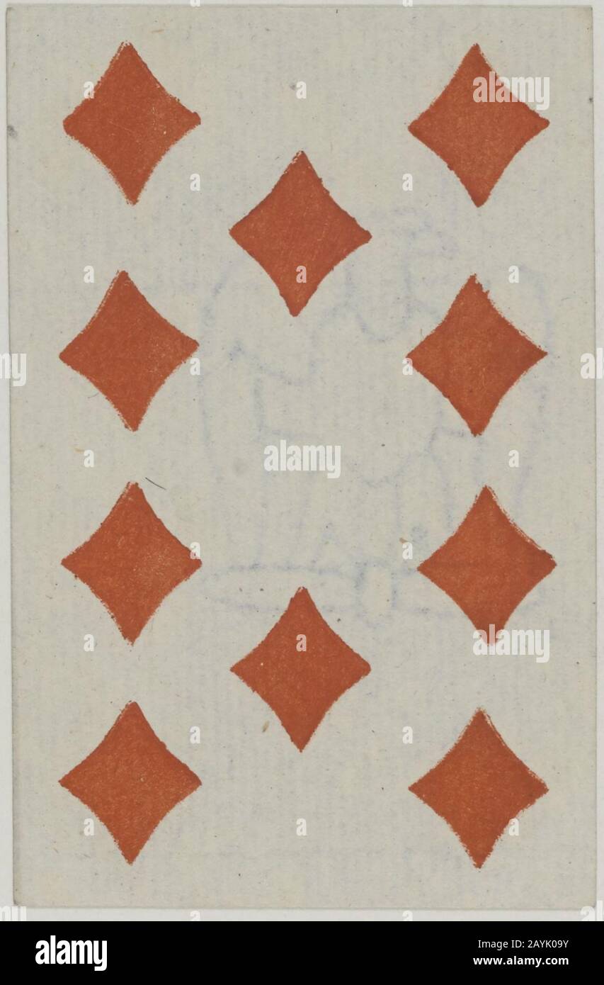 French Portrait card deck - 1853 - 10 of Diamonds Stock Photo - Alamy