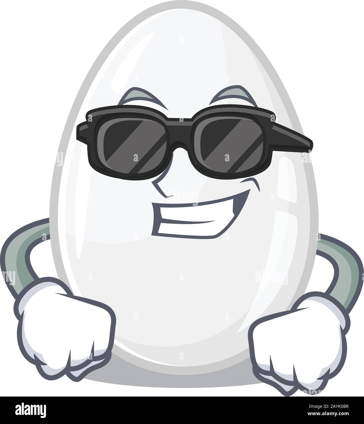 Super cool white egg character wearing black glasses Stock Vector Image ...