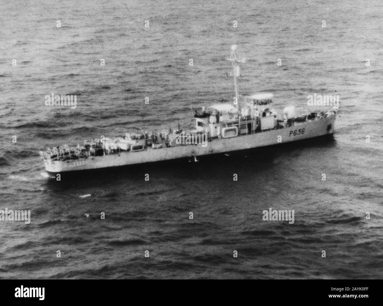 French submarine chaser L'Inconstant (P636) off Tourane (Indochina ...