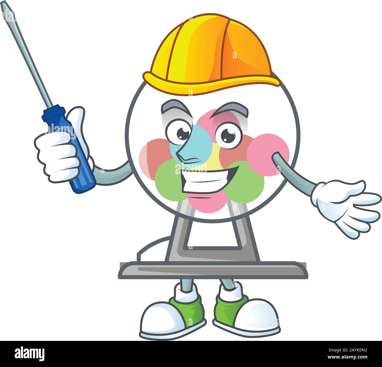 Smart automotive lottery machine ball in cartoon character style Stock ...