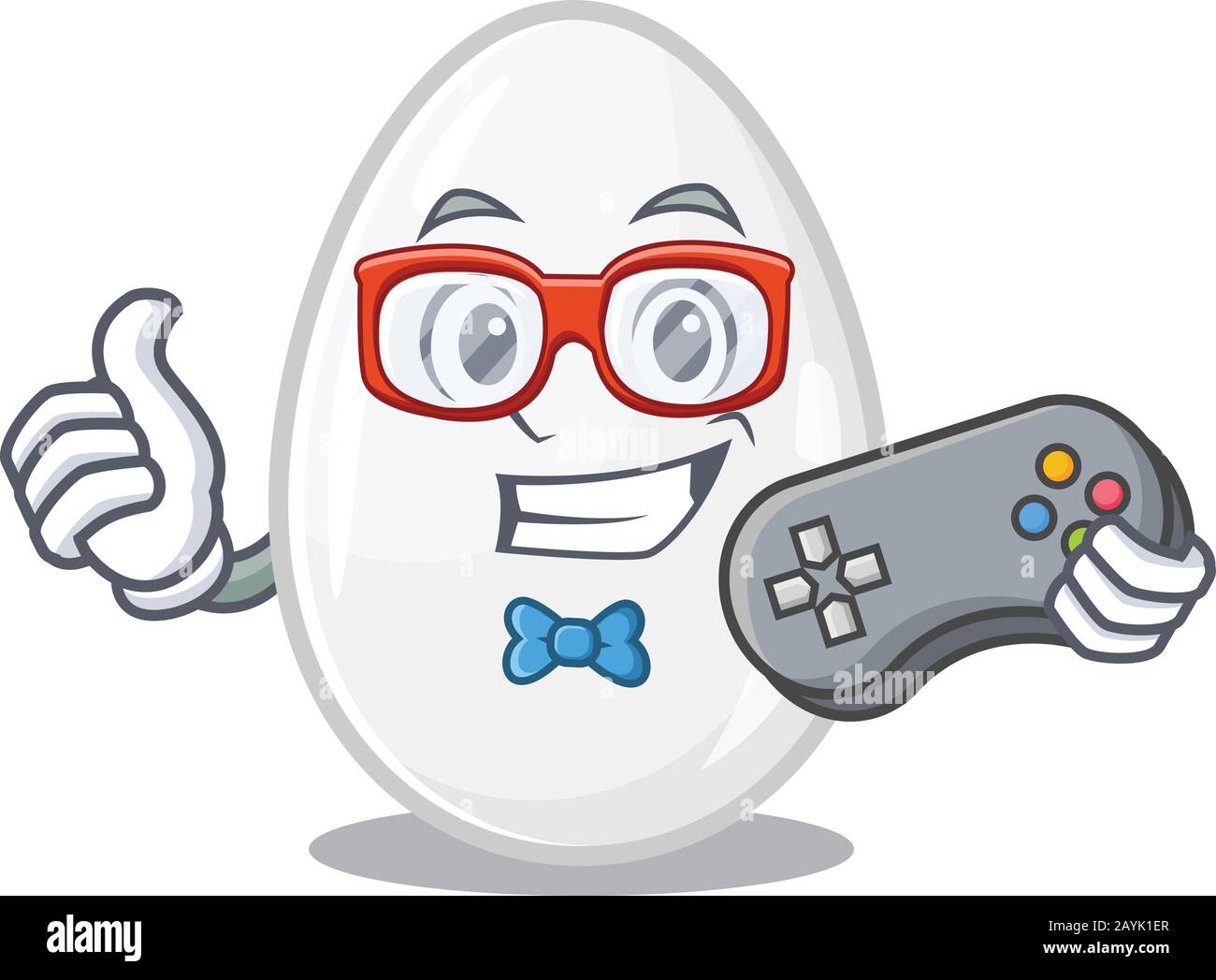 Smiley gamer white egg cartoon mascot style Stock Vector Image & Art ...