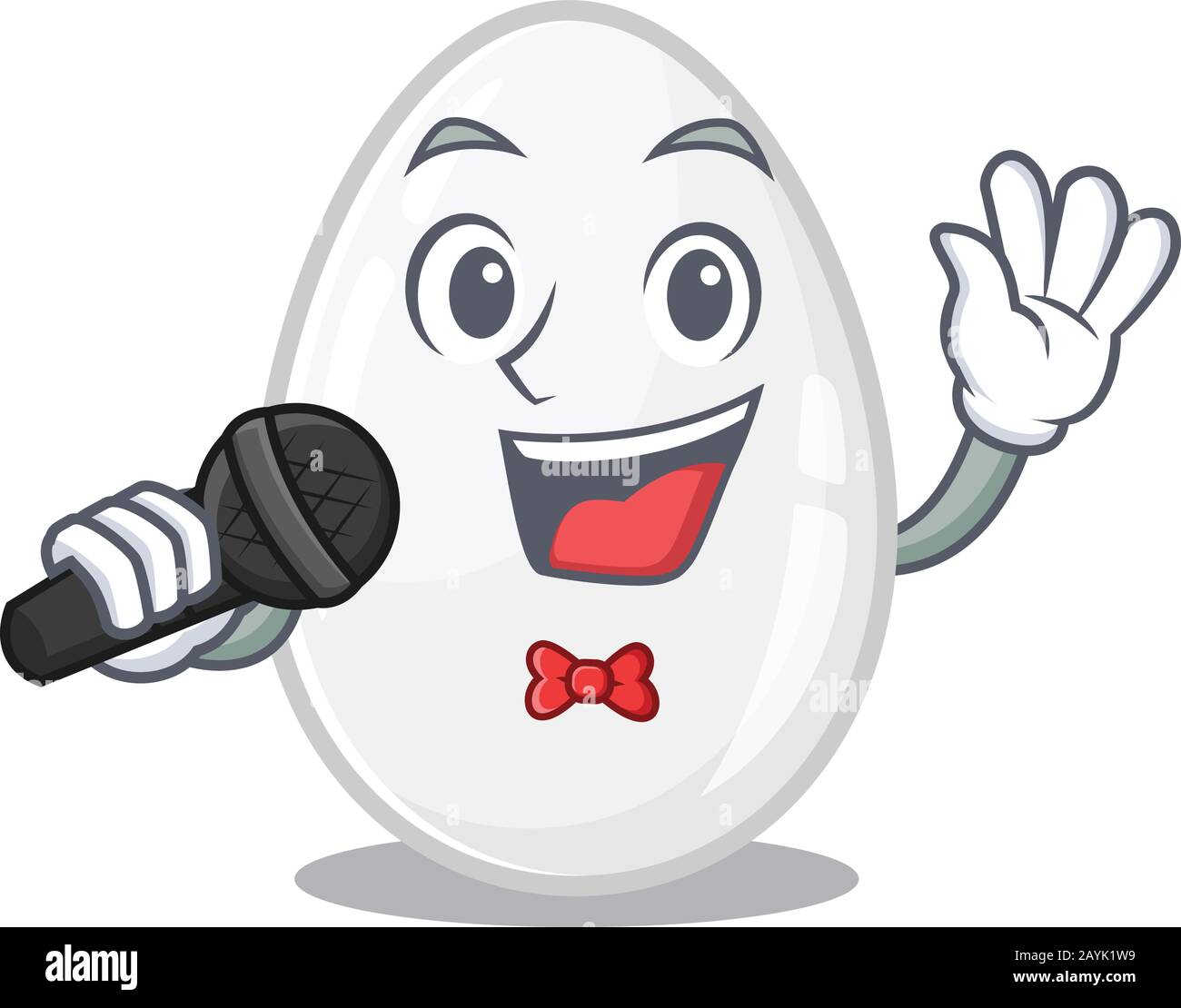 Happy white egg singing on a microphone Stock Vector Image & Art - Alamy