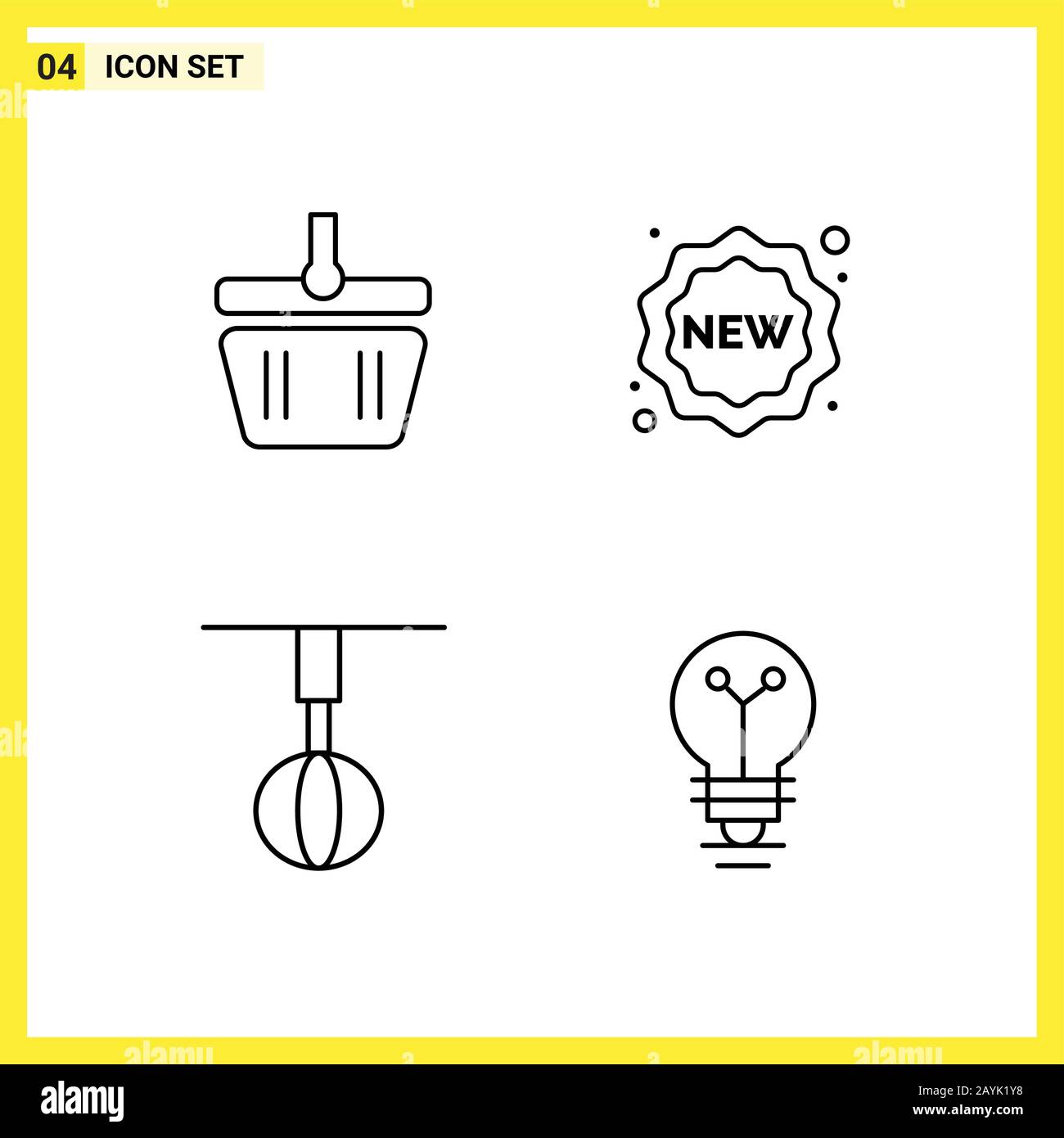 4 Icon Set. Simple Line Symbols. Outline Sign on White Background for ...