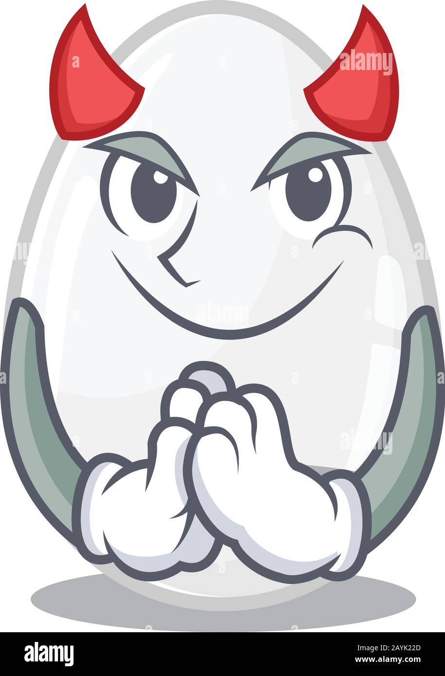 Devil white egg Cartoon in character design Stock Vector Image & Art ...
