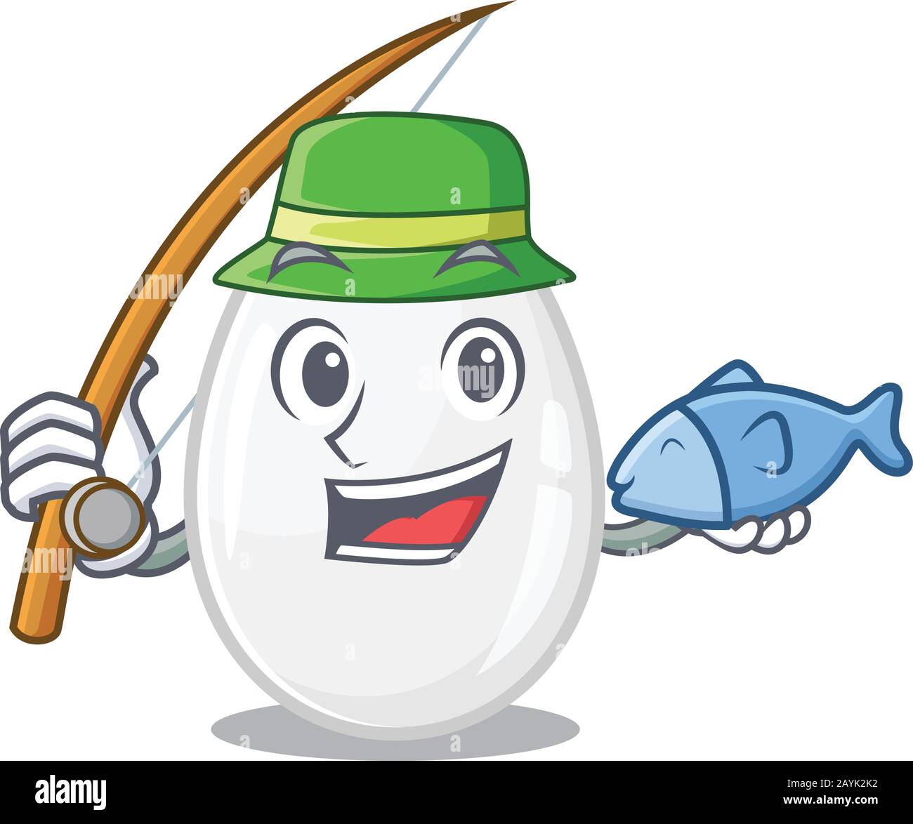A Picture of happy Fishing white egg design Stock Vector Image & Art ...