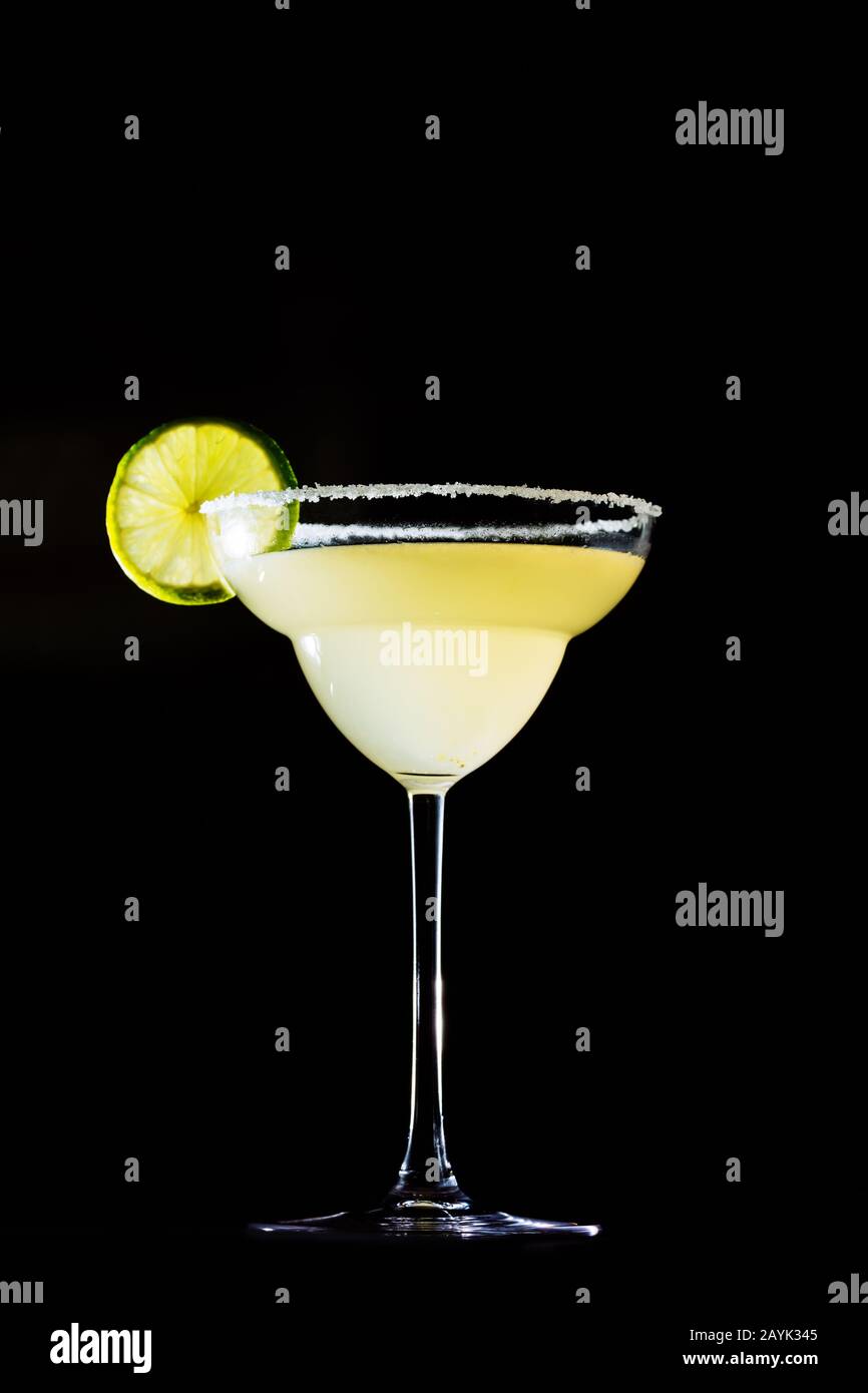 Classic daiquiri on the dark background. Luxury craft drink concept ...