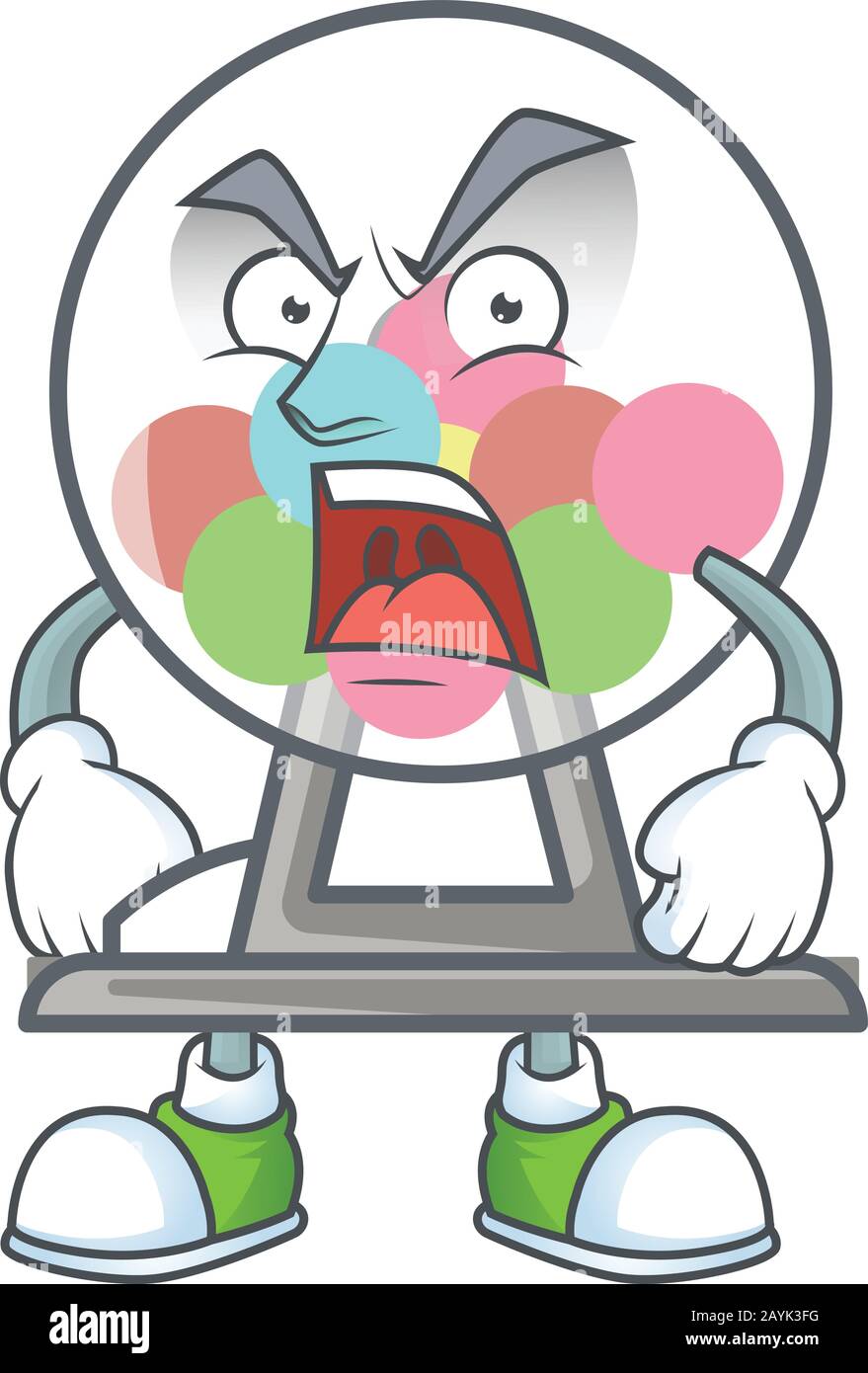 Lottery machine ball cartoon character design with angry face Stock ...