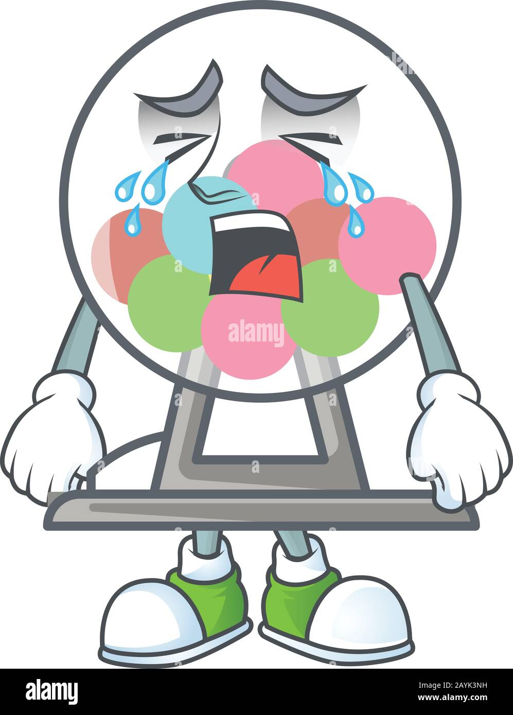 A crying lottery machine ball mascot design style Stock Vector Image ...