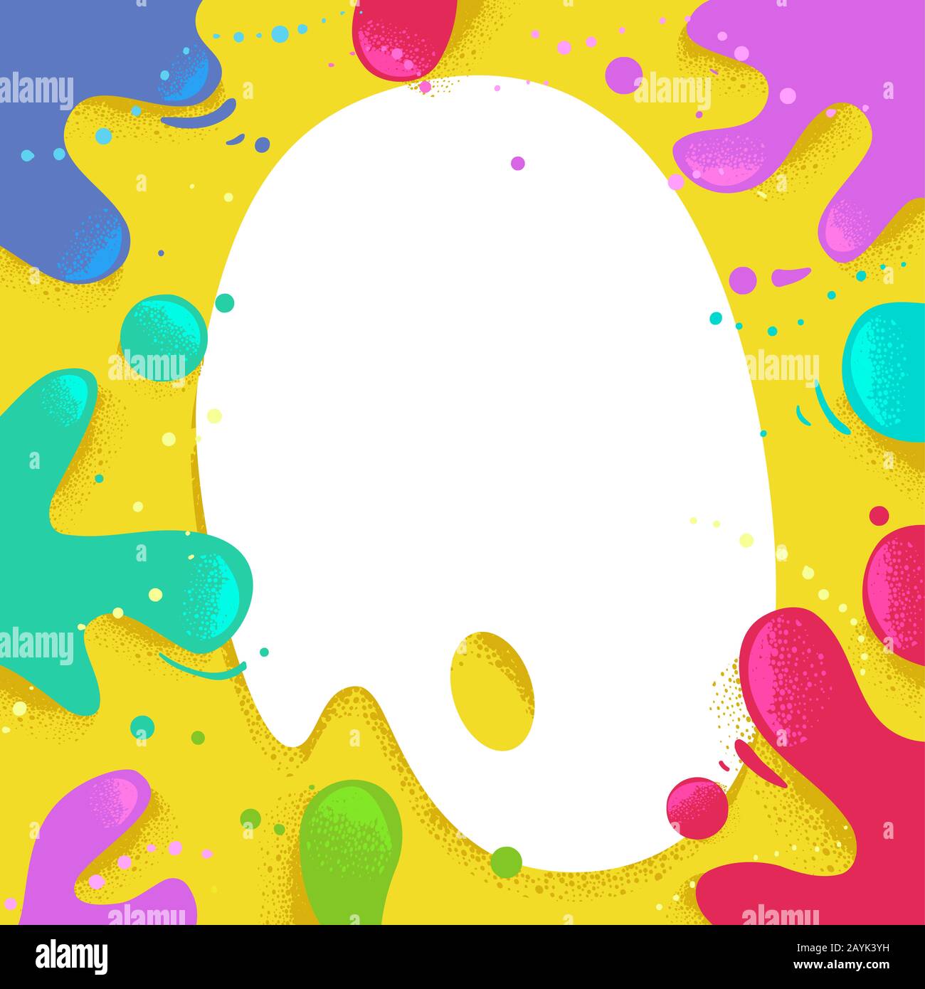 Background Illustration of a Palette Frame with Colorful Paint Splats ...