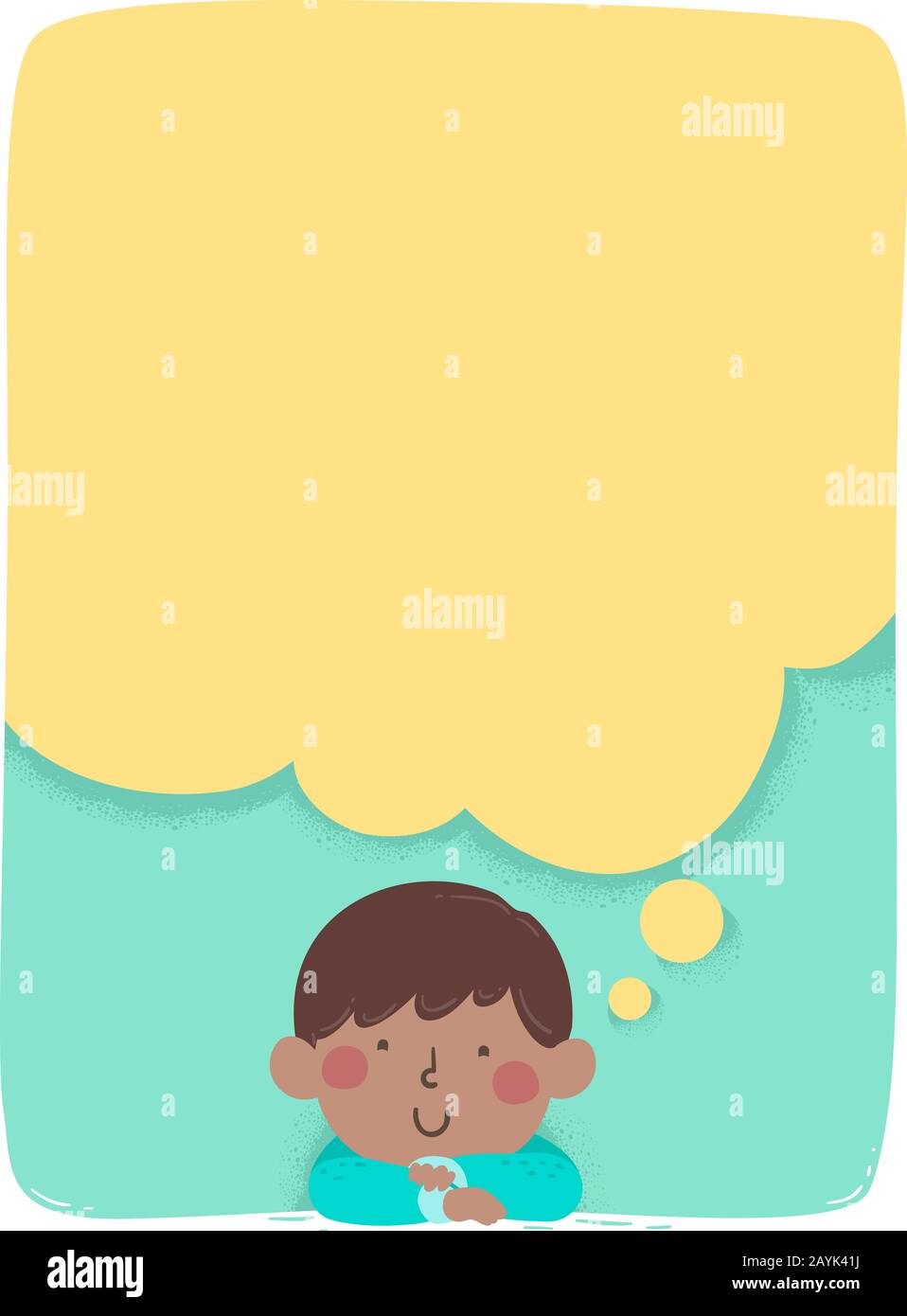 Illustration of an African American Kid Boy Day Dreaming with a Big ...