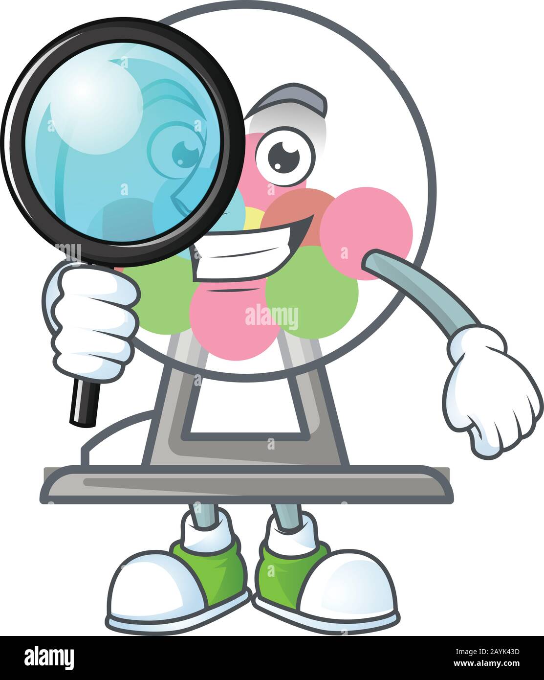A famous of one eye lottery machine ball Detective cartoon character ...