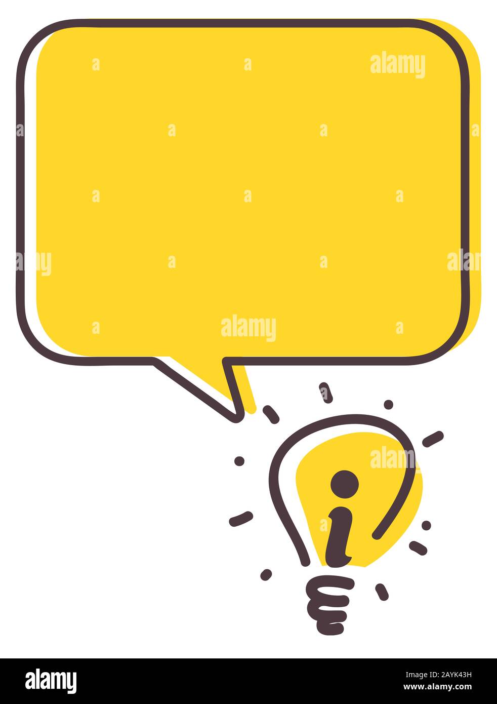 Illustration of a Bright Light Bulb with Speech Cloud Space for Text ...