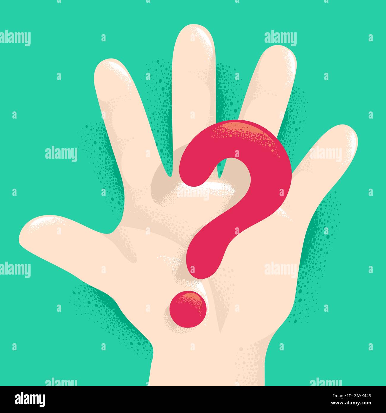 Illustration of a Hand of a Kid Showing a Red Question Mark Stock Photo ...