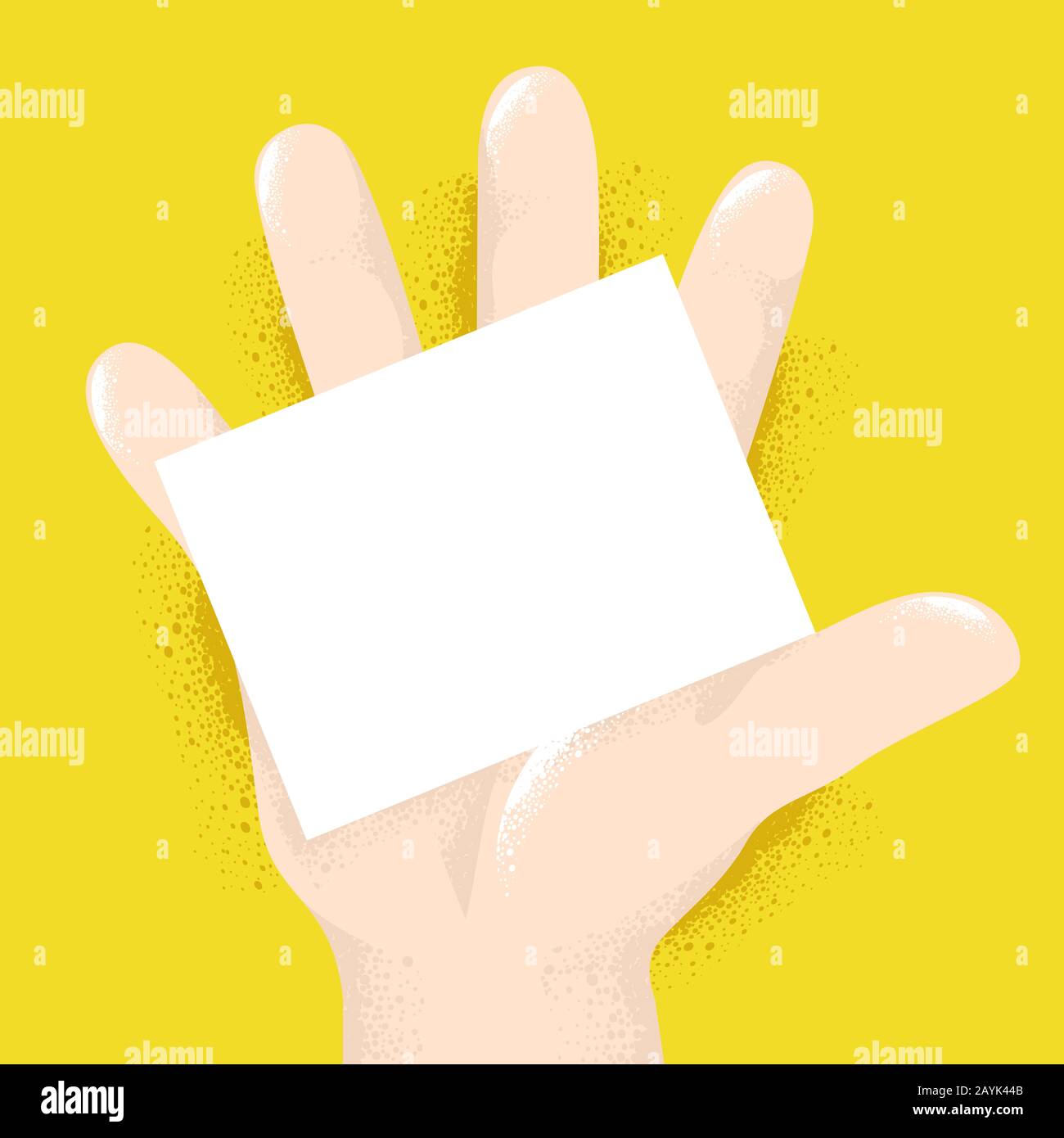 Illustration of a Hand of a Kid Holding a Blank Flash Card Board Stock ...