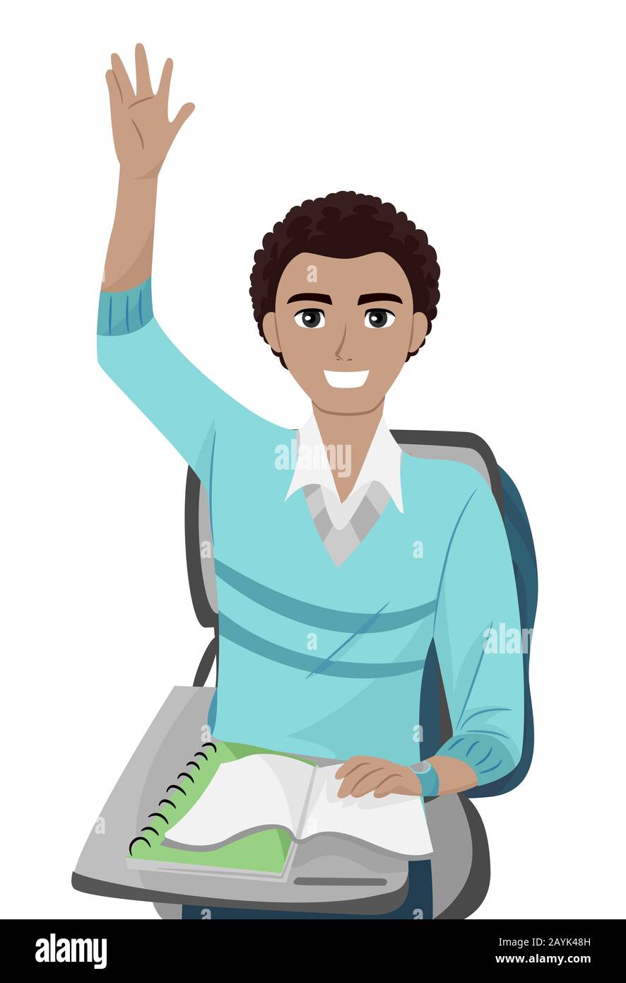 Cartoon boy raising hands hi-res stock photography and images - Alamy