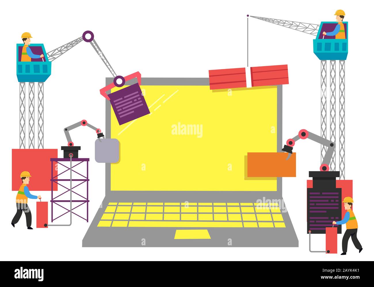 Big computer working Cut Out Stock Images & Pictures - Alamy