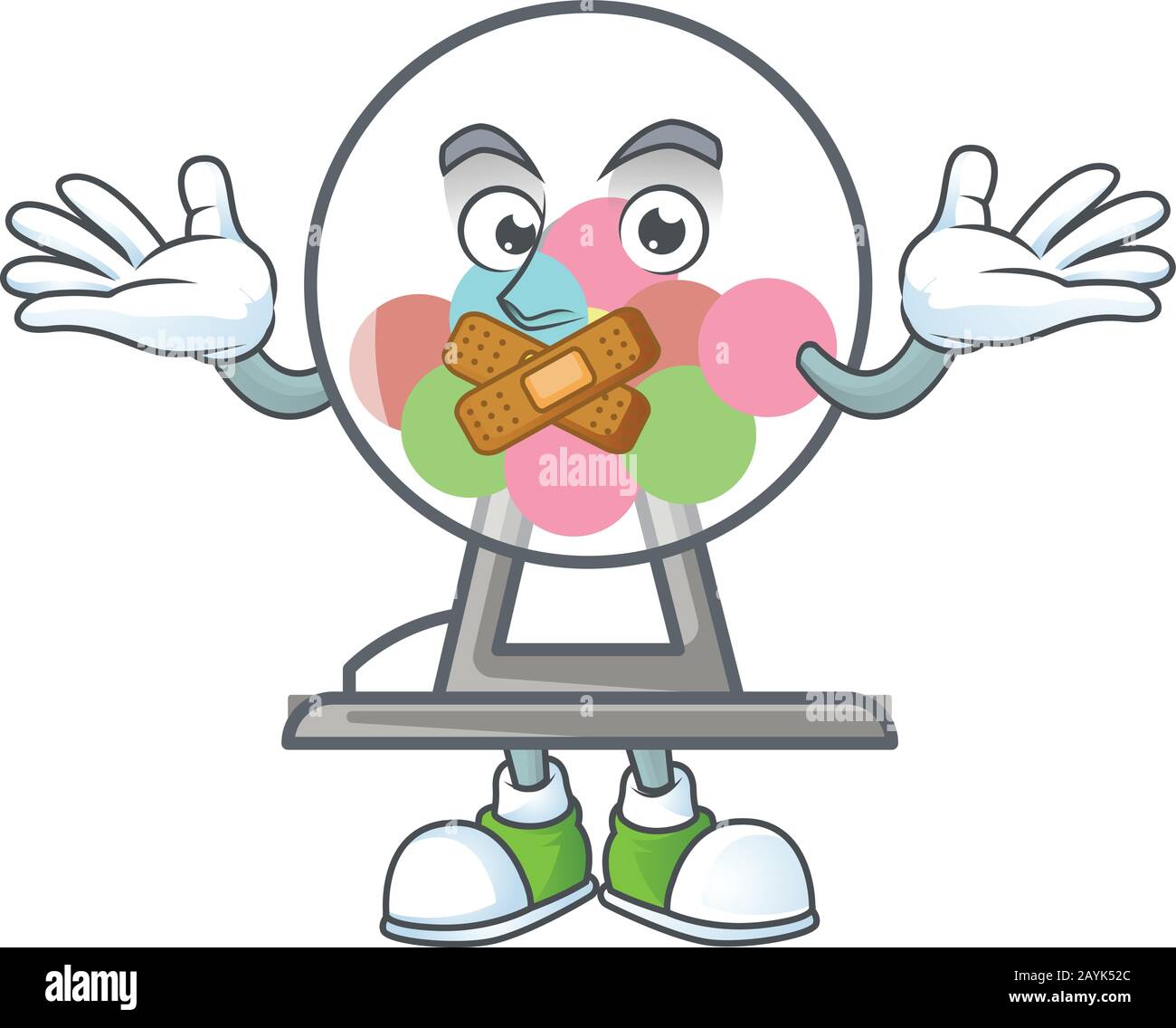 mascot cartoon character design of lottery machine ball making a silent ...
