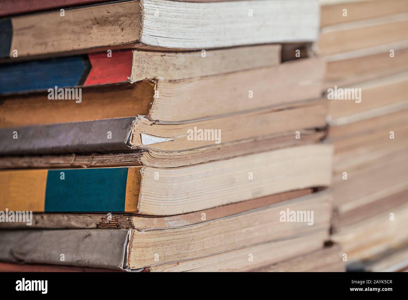 stack of books background. many books piles. (books Stock Photo - Alamy
