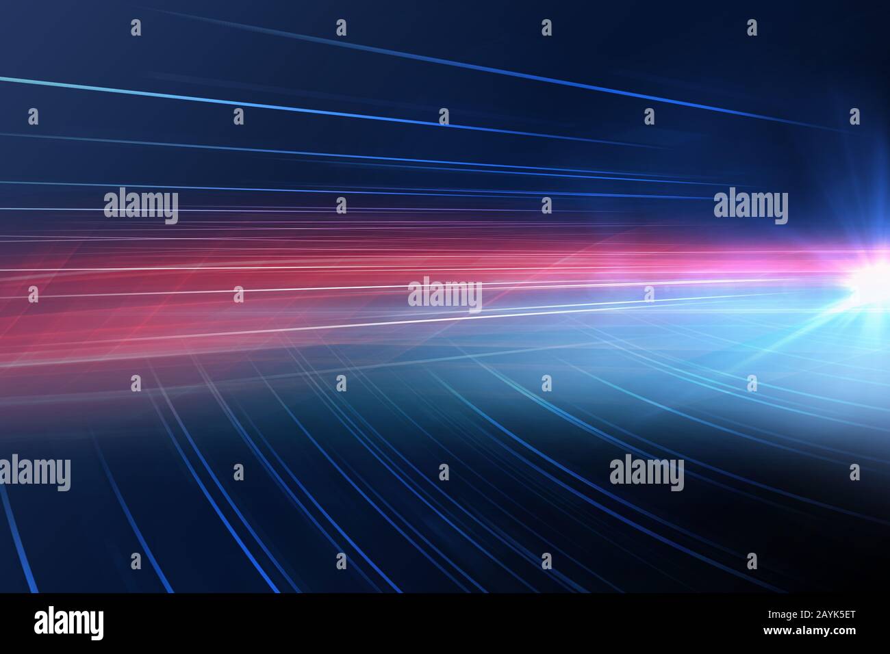 Digital abstract technology background with light rays and sun flare ...
