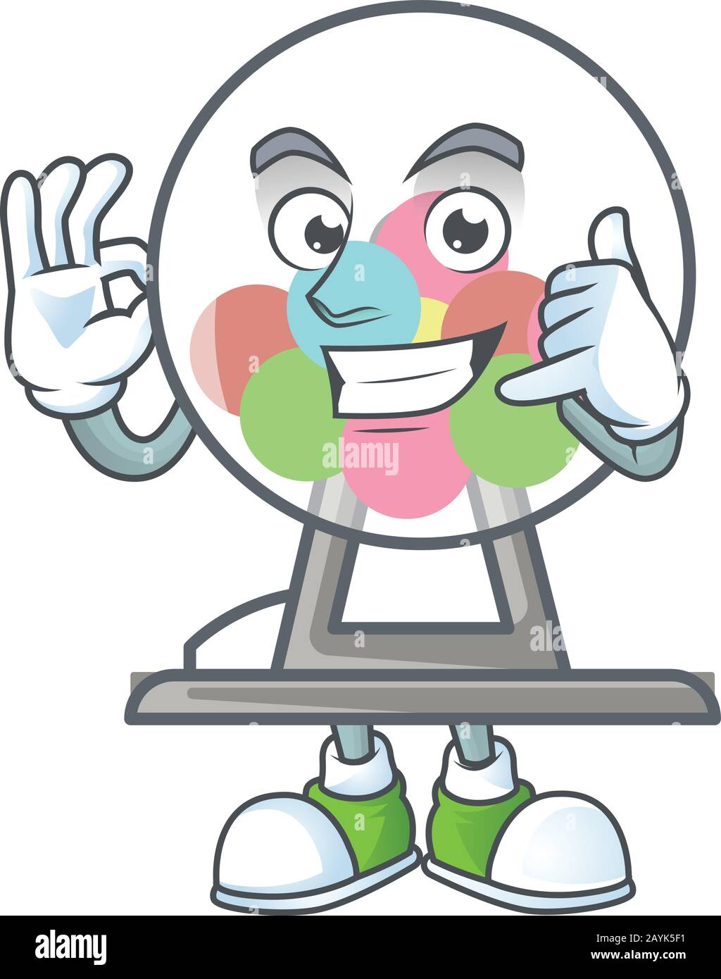 Call me funny lottery machine ball mascot picture style Stock Vector ...