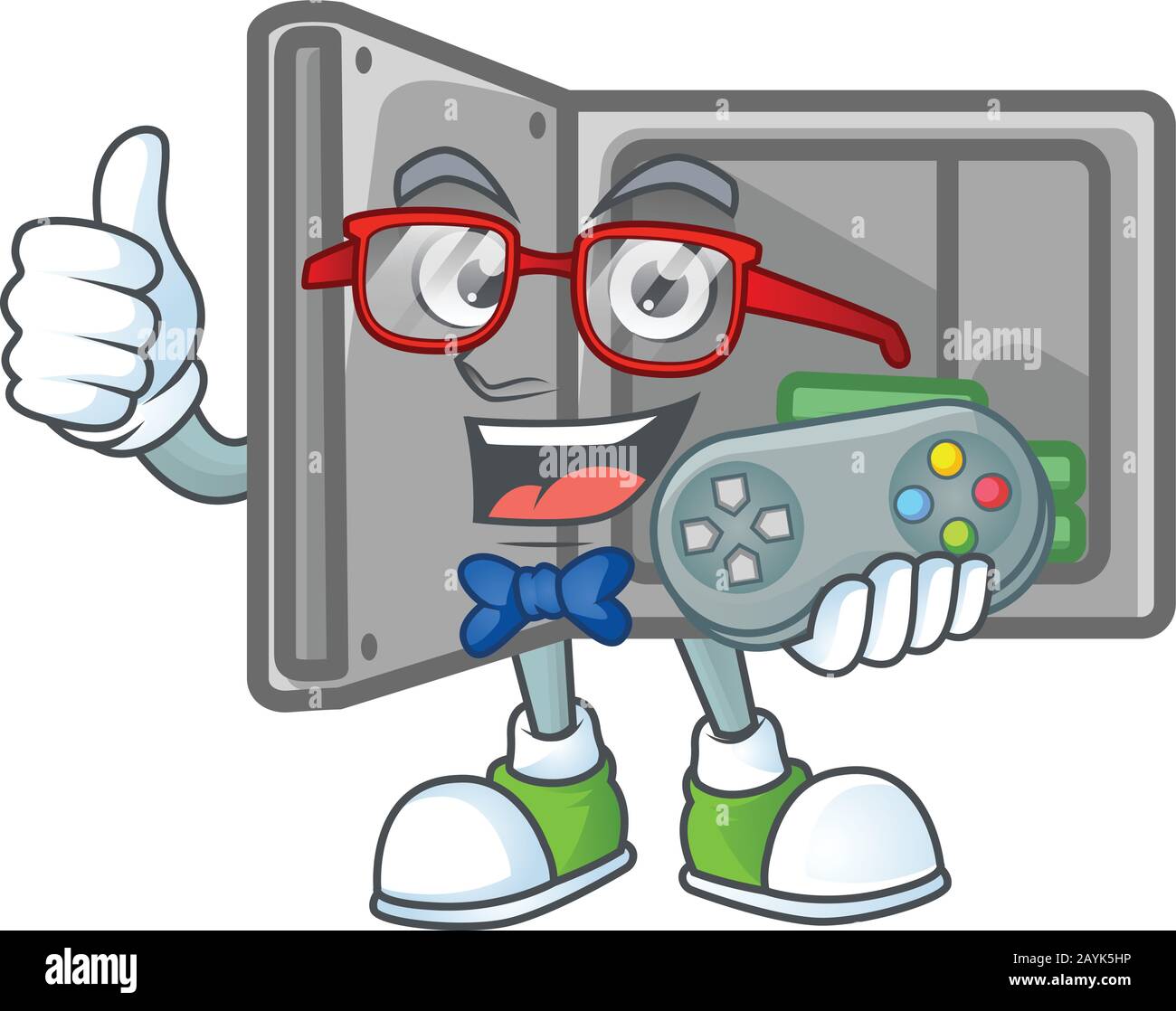 An attractive gamer security box open cartoon character design Stock ...