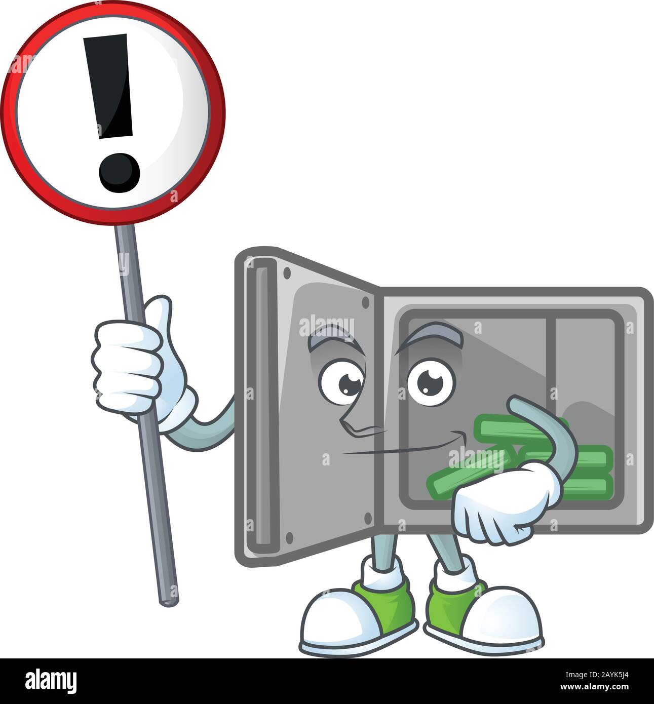 Cartoon character design of security box open rise up a broad Stock ...