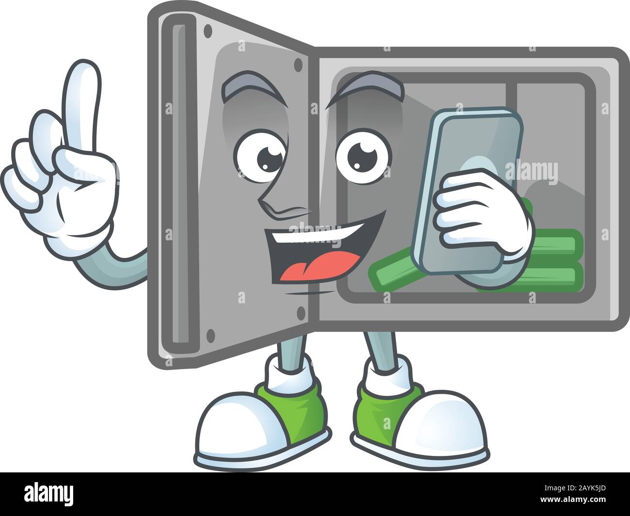 A picture of happy security box open speaking on the phone Stock Vector ...