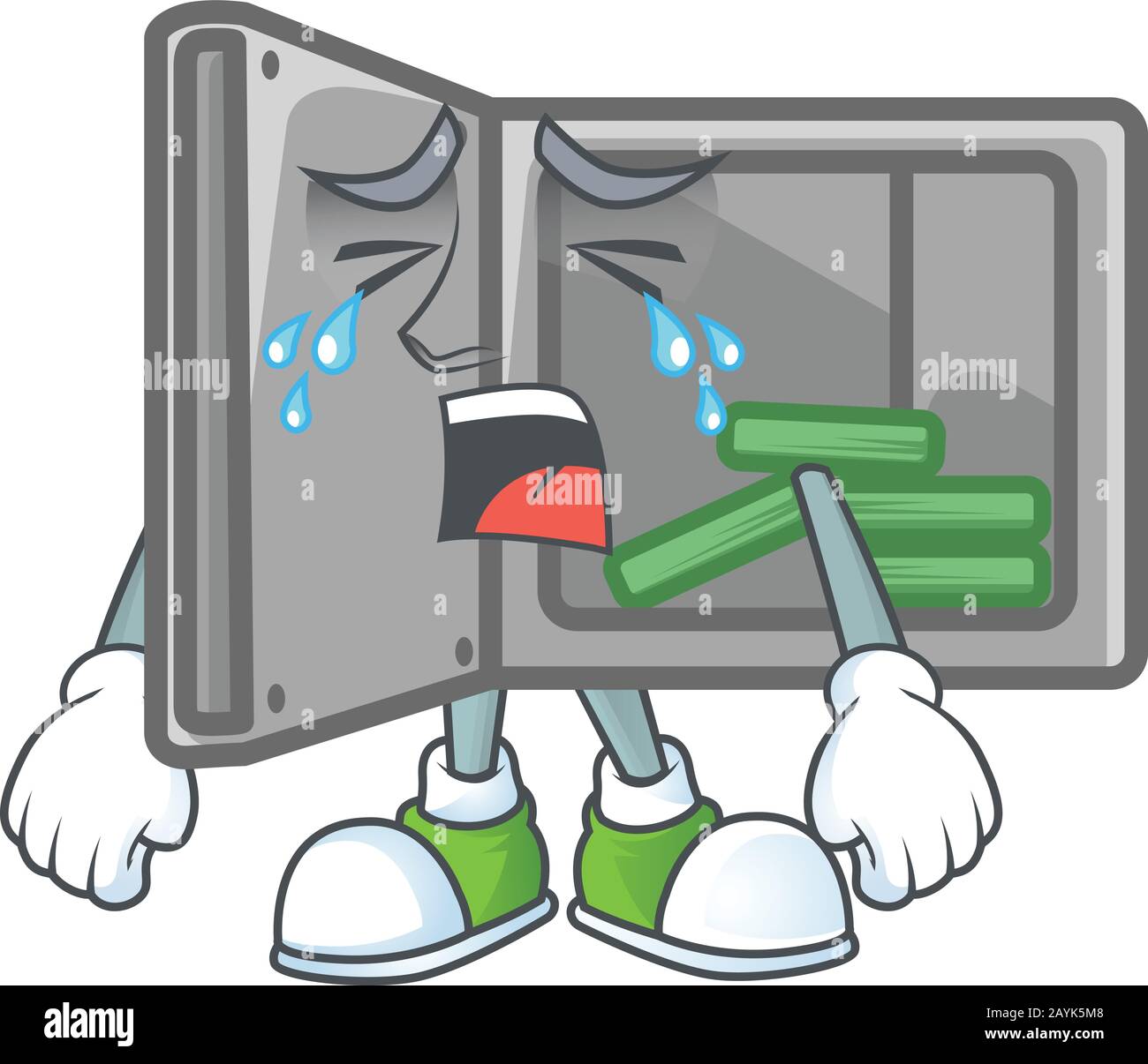 A crying security box open mascot design style Stock Vector Image & Art ...