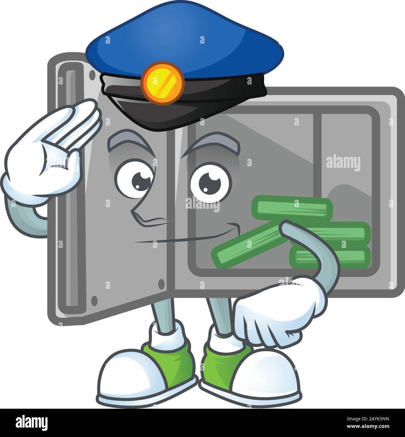 A character design of security box open working as a Police officer ...